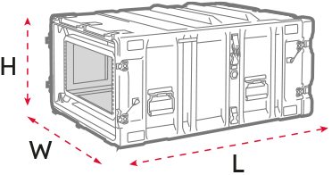 Peli-Hardigg Rack Mount Case Size Guide